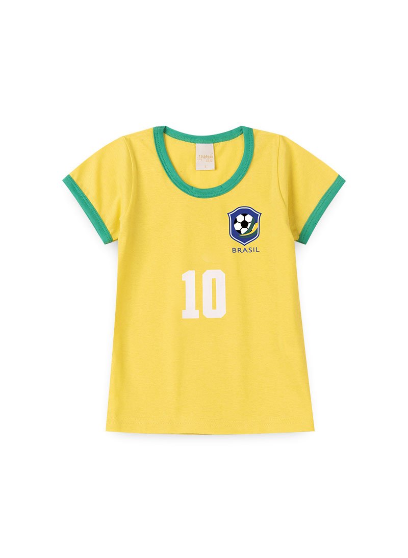 Conjunto Do Brasil Menina, Amarelo e Verde